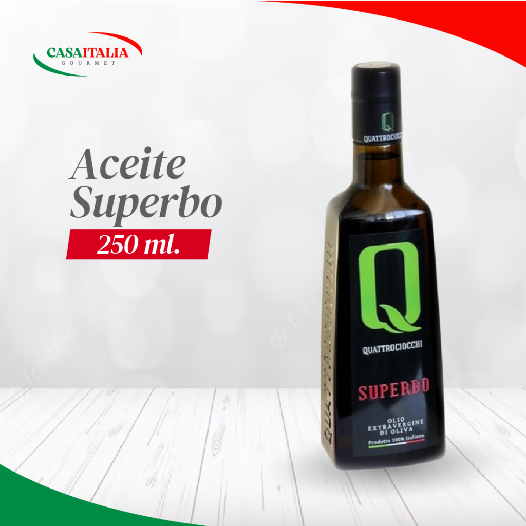 SUPERBO Aceite de oliva EVO 250 ml Quattrociocchi – Casa Italia Gourmet, Catálogo