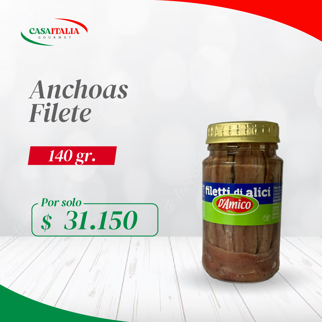 Filetes de Anchoa 140 g D’Amico – Casa Italia Gourmet, Tienda